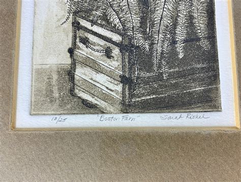 Sarah Rishel Etching Print Boston Fern 1025 Etsy