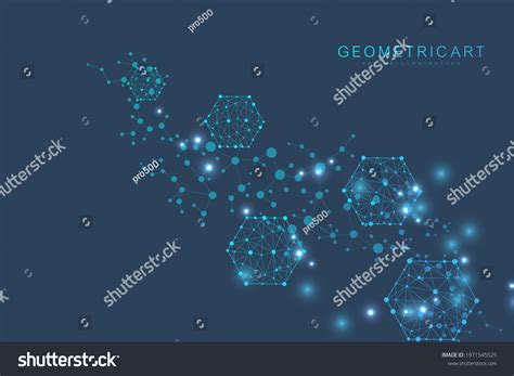 Technology Structure Molecular Connect Elements Connection Stock Vector