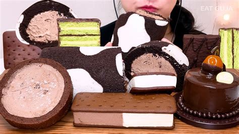 초코 롤케이크🍫 초코 샌드 아이스크림🍫 초코초코 디저트 먹방 Chocolate Party Dessert Mukbang Youtube