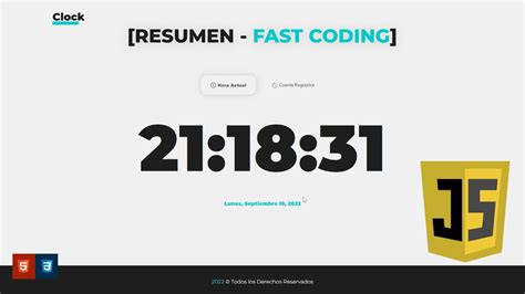 Fast Coding 🕑 Reloj Digital En Javascript Youtube