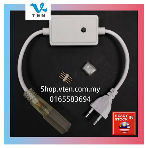 AC220 240V Power Adapter Supply Controller F 10x20mm RGB Neon LED Strip Lampu Hiasan Penyesuai