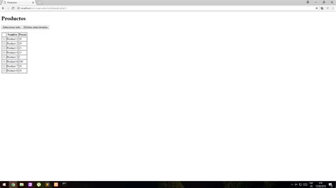 Javascript Eliminar Elementos Seleccionados De Una Tabla Con Php Y