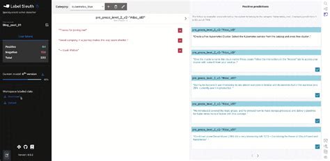 use label sleuth to build your train and test data input thomas