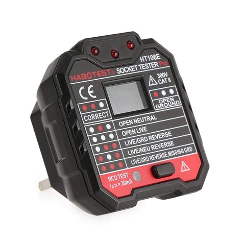 HT106E Socket Testers Voltage Test Socket Detector Ground Zero Line Plug Polarity Phase Check