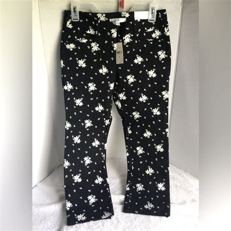 Loft Pants And Jumpsuits Loft Marisa The Riviera Black White Floral