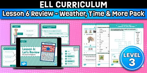 Ell Curriculum Level 3 Lesson 6 Review Pack