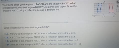 your friend gives you the graph of abcd and the image a b c d what