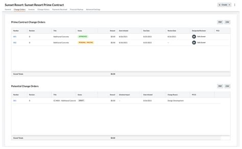 Beta View Prime Contracts Procore