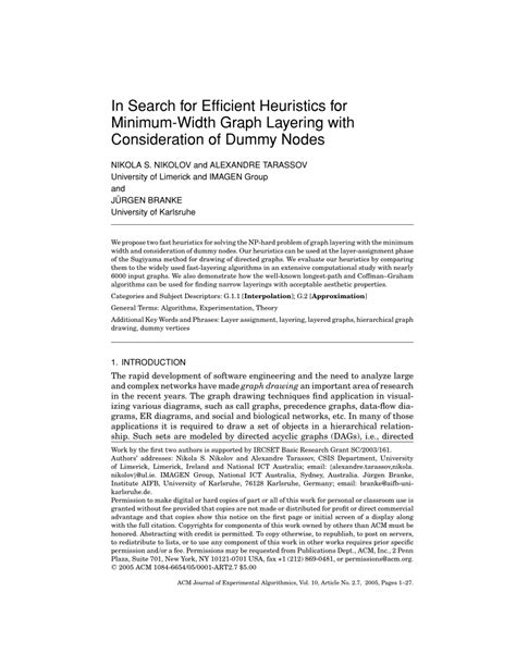 pdf in search for efficient heuristics for minimum width graph