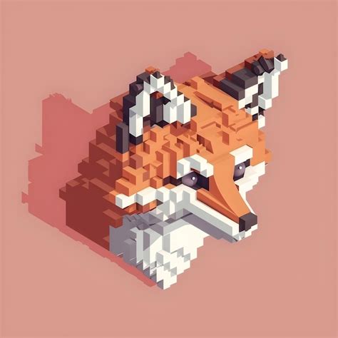 Pixel Art Fox Head