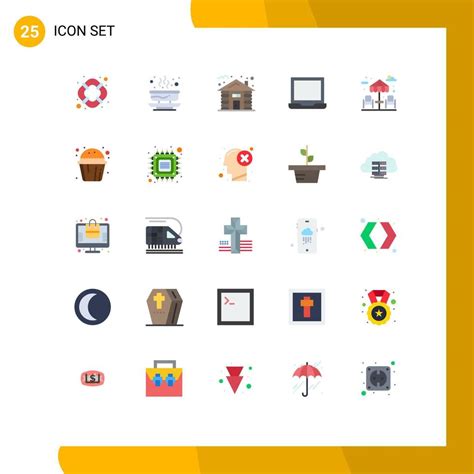 25 Universal Flat Colors Set For Web And Mobile Applications Park Dinner Forest Laptop Computer