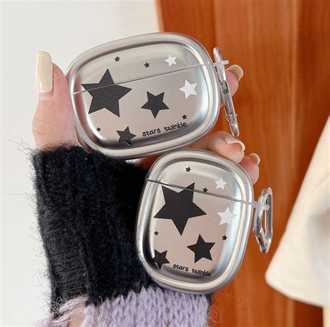 🚛당일출고🚛 Airpods Pc 도금 실버 별 에어팟1세대 에어팟2세대 에어팟프로 에어팟프로2 이어폰 케이스 소프트 매트 보호 커버 에어팟3세대 라운드 헤드셋 Apple