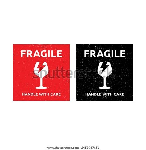 Sticker Fragile Handle Care Vector Warning เวกเตอร์สต็อก ปลอดค่าลิขสิทธิ์ 2453987651