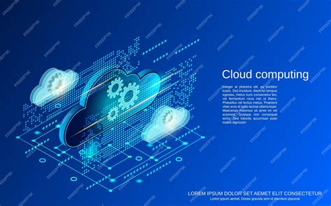 Premium Vector Cloud Computing Flat Isometric Vector Concept Illustration