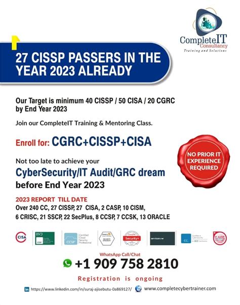 Itaudit Cybersecurity Cissp Cisa Itgrc Infosecurity Itcompliance Itcertifications