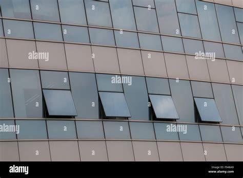 Open Windows At Office Building Stock Photo Alamy