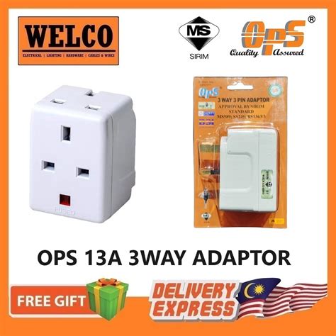 Ops 13a 3 Way Adaptor [neon Indicator] Shopee Malaysia
