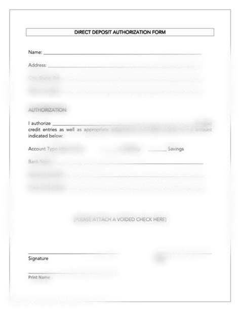 Employee Direct Deposit Forms New Employee Payroll Information