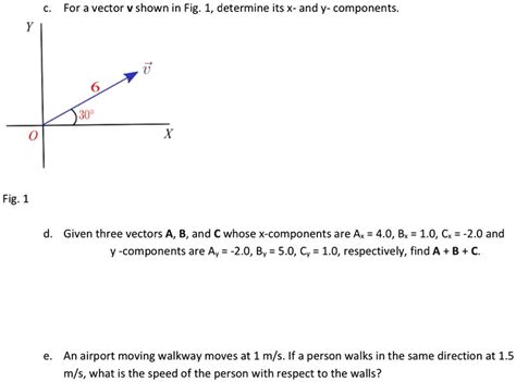 solved c for a vector v shown in fig 1 determine its x and y