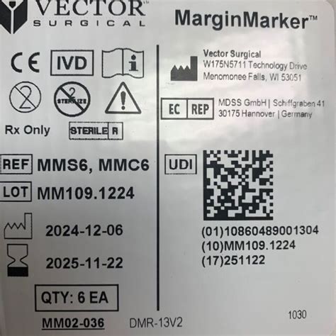 New Vector Surgical Mms6 Mmc6 Marginmarker™ Box Of 6 Exp 2025 11