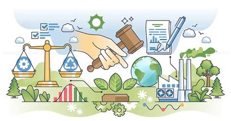 environmental policy and ecological conservation outline hands concept