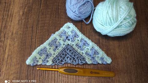 მოზაიკური ქსოვა გაკვეთილი 6 კუთხეზე ქსოვა Youtube