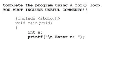 Solved 3 Write A Program That Will Print The First N Values