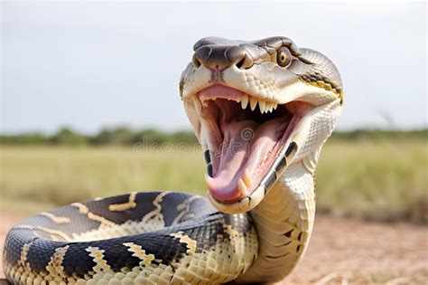 Cartoon Of A Very Large Toothy Smiling Python With A Wide Smile Python Looks At The Camera With