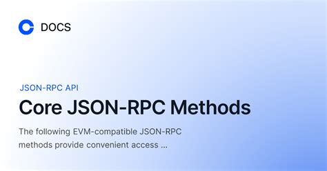 Core Json Rpc Methods Coinbase Developer Documentation