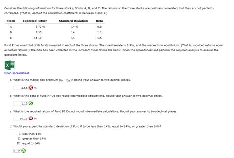 solved capm portfolio risk and return risk free rate rrf
