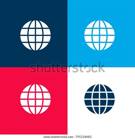 Earth Globe Symbol Grid Four Color Stock Vector Royalty Free Shutterstock
