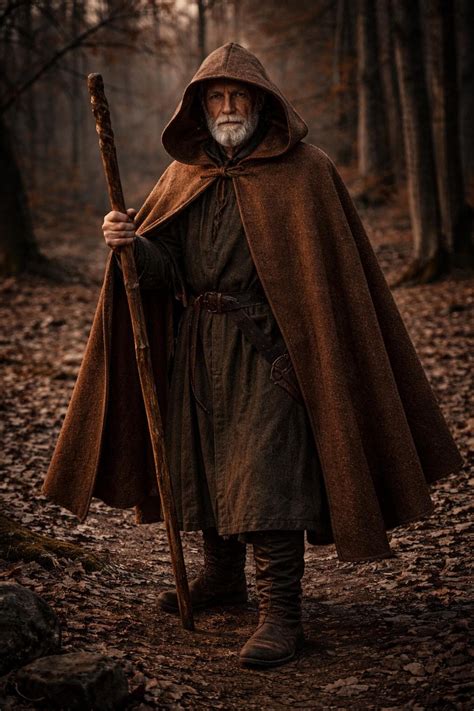 Handmade Brown Wool Hooded Cloak Medieval Viking Costume Etsy