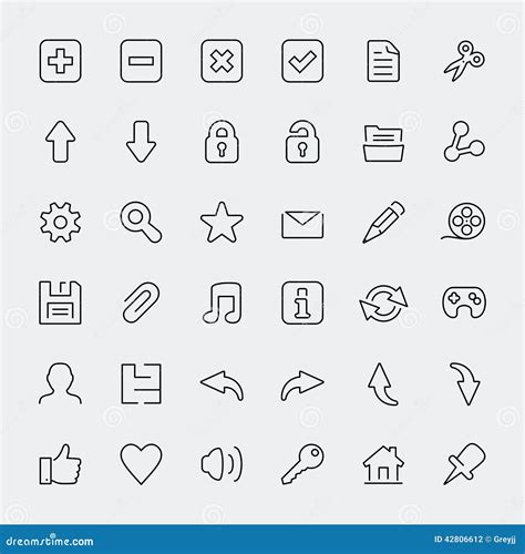 Web Thin Line Vector Icons Stock Vector Illustration Of Note