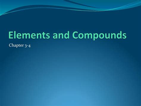 Elements and Compounds - ppt download