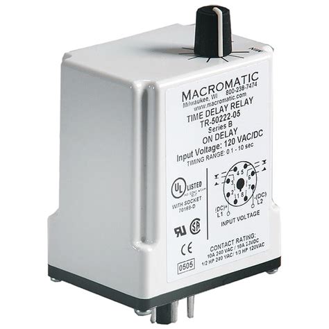 Macromatic Time Delay Relay VAC DC A DPDT TR Zoro