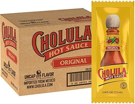 Cholula Original Hot Sauce Portion Packets 025 Fl Oz 200case