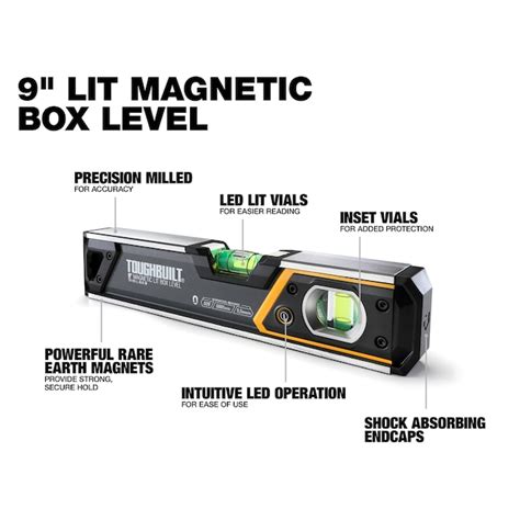 Toughbuilt Aluminum 9 In 3 Vial Torpedo Level In The Levels Department