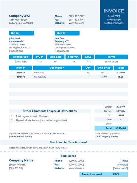 invoice models framework template