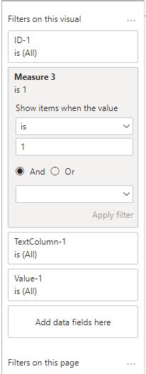 filtering a table visual with a measure value microsoft fabric community