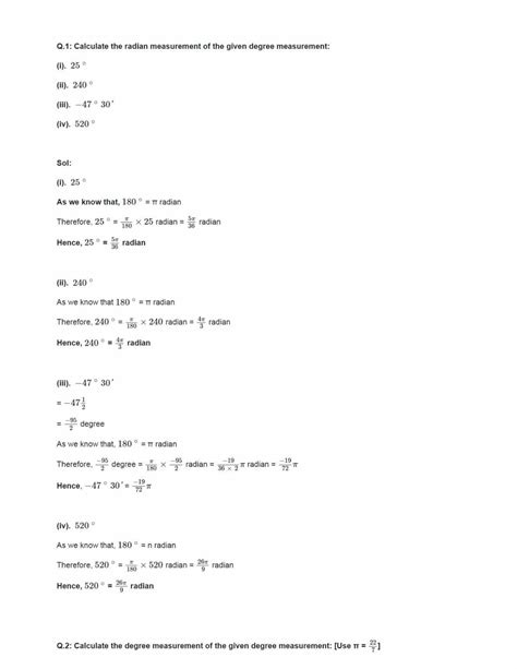 Ncert Solutions Class 11 Maths Chapter 3 Trigonometric Functions Ex 3 1 Byjus