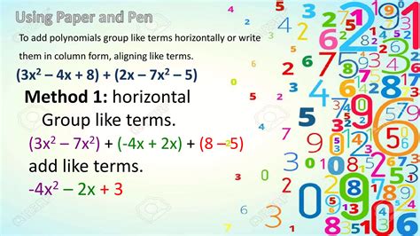 Addition And Subtraction Of Polynomials Pptx