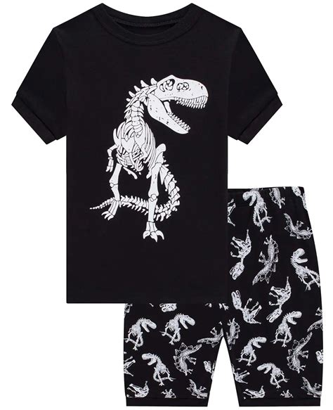 لباس خواب پسرانه لباس خواب دایناسور کوتاه کودکان و نوجوانان پیراهن خواب