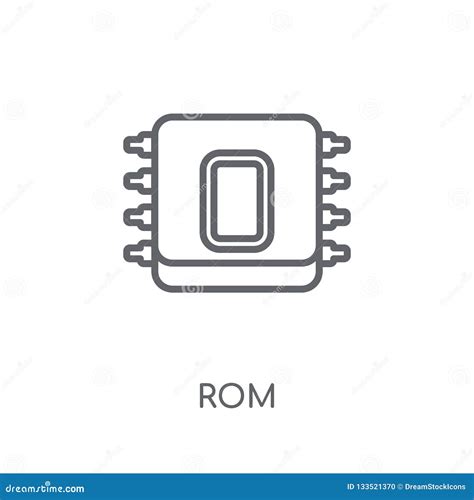 Rom Linear Icon Modern Outline Rom Logo Concept On White Backgr Stock