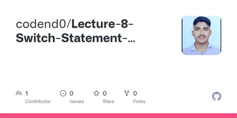 Github Codend0lecture 8 Switch Statement Functions