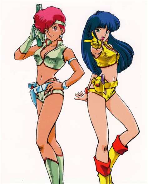 Dirty Pair Kei Dirty Pair Yuri Dirty Pair Bikini Armor Cleavage Gun