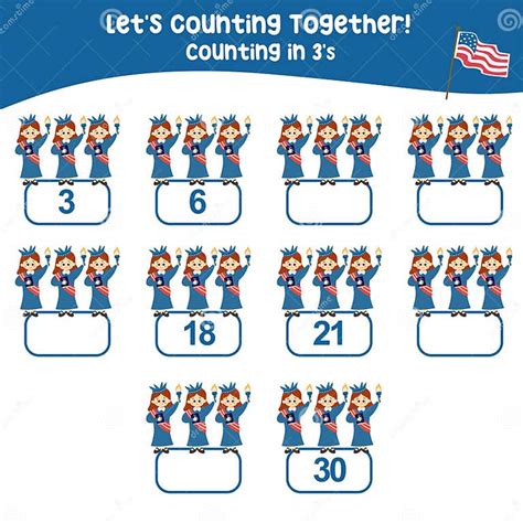 Math Activity Count And Write The Missing Numbers Stock Vector