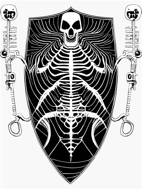 Skeleton Shield Sticker For Sale By Belladonnadread Redbubble