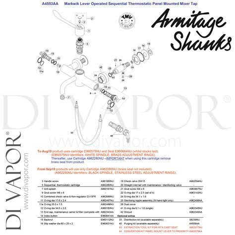 Armitage Shanks A4553aa Markwik 21 Sequential Thermostatic Basin Sink Mixer Standard Tap Spare