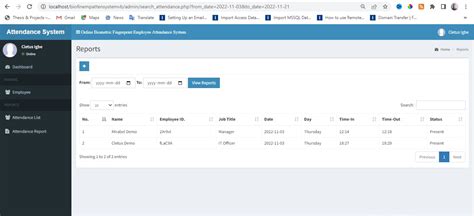 Online Biometric Fingerprints Employee Attendance System In PHP And VB NET