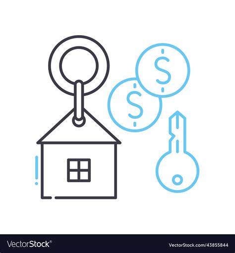 Affordable Housing Line Icon Outline Symbol Vector Image